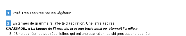 Aspiré: La définition du terme "Aspiré"