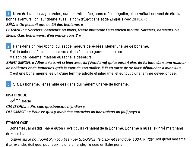 Bohème ou bohémien: La définition du terme "Bohème ou bohémien"